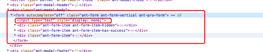 ProFormText 设置hidden 属性导致 name 无效 🐛[BUG] · Issue #7082 · ant-design/pro-components · GitHub