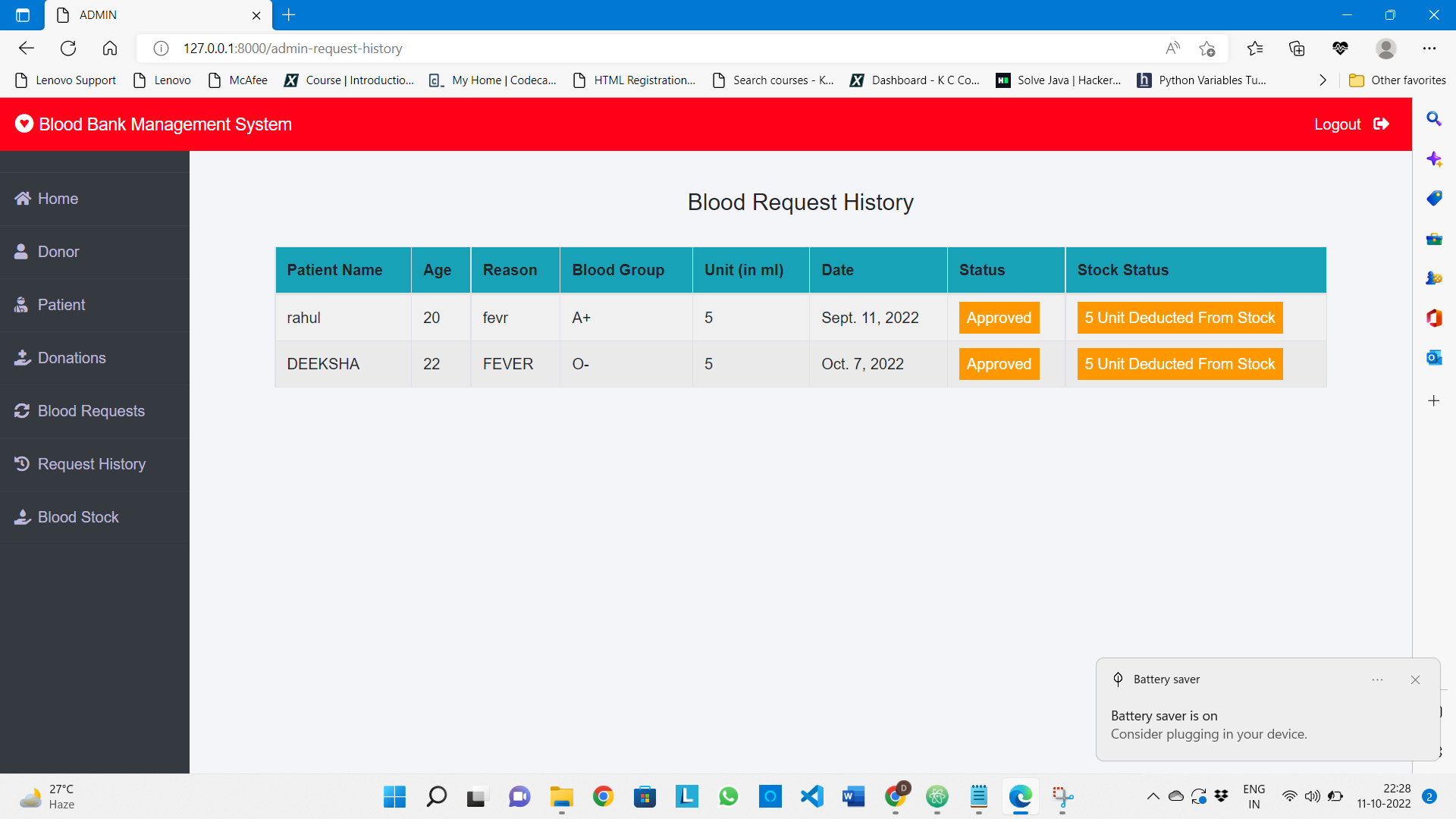 GitHub - durgapudeeksha/BLOOD