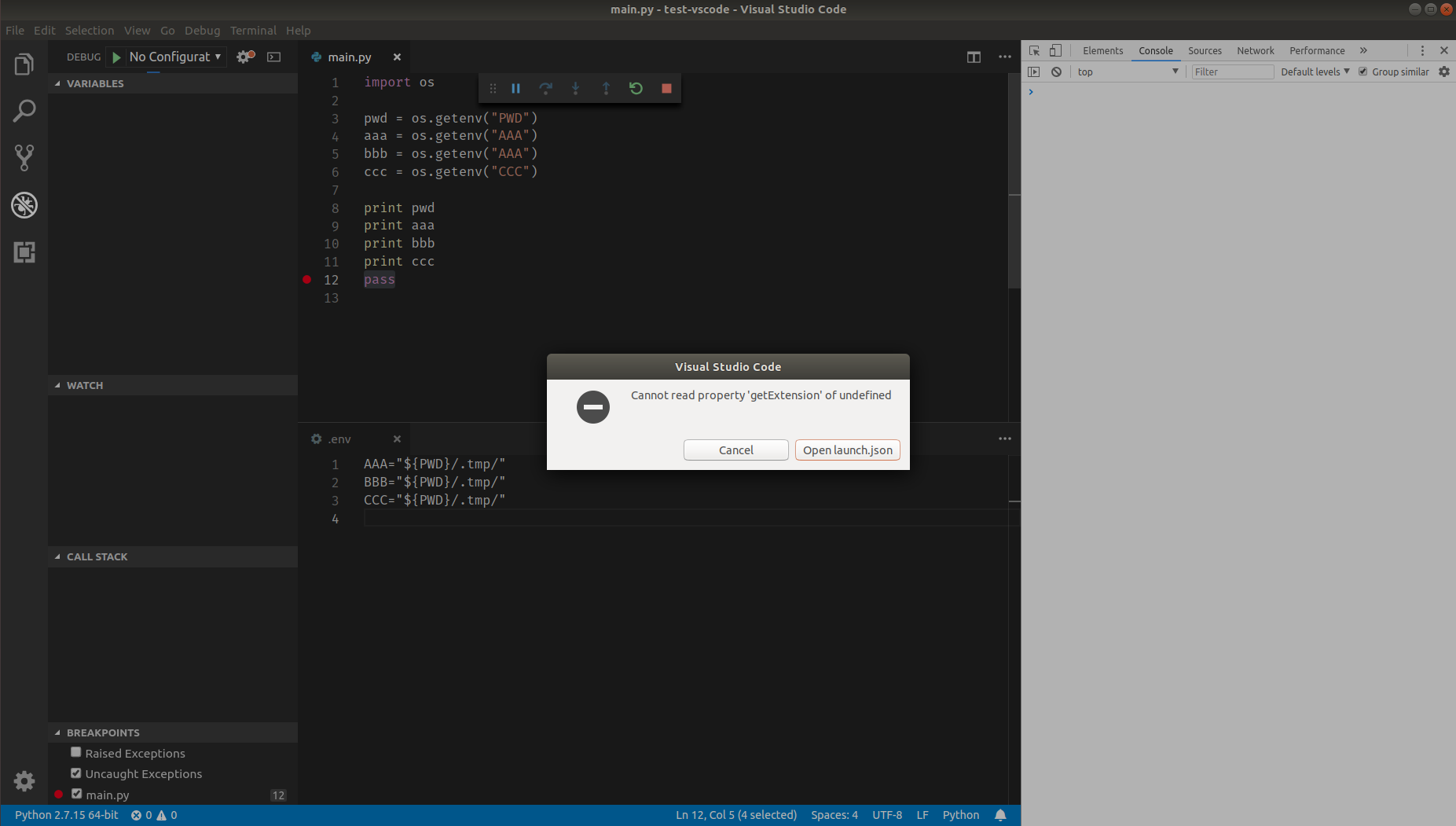 Unable to start debugging · Issue #4655 · microsoft/vscode-python · GitHub