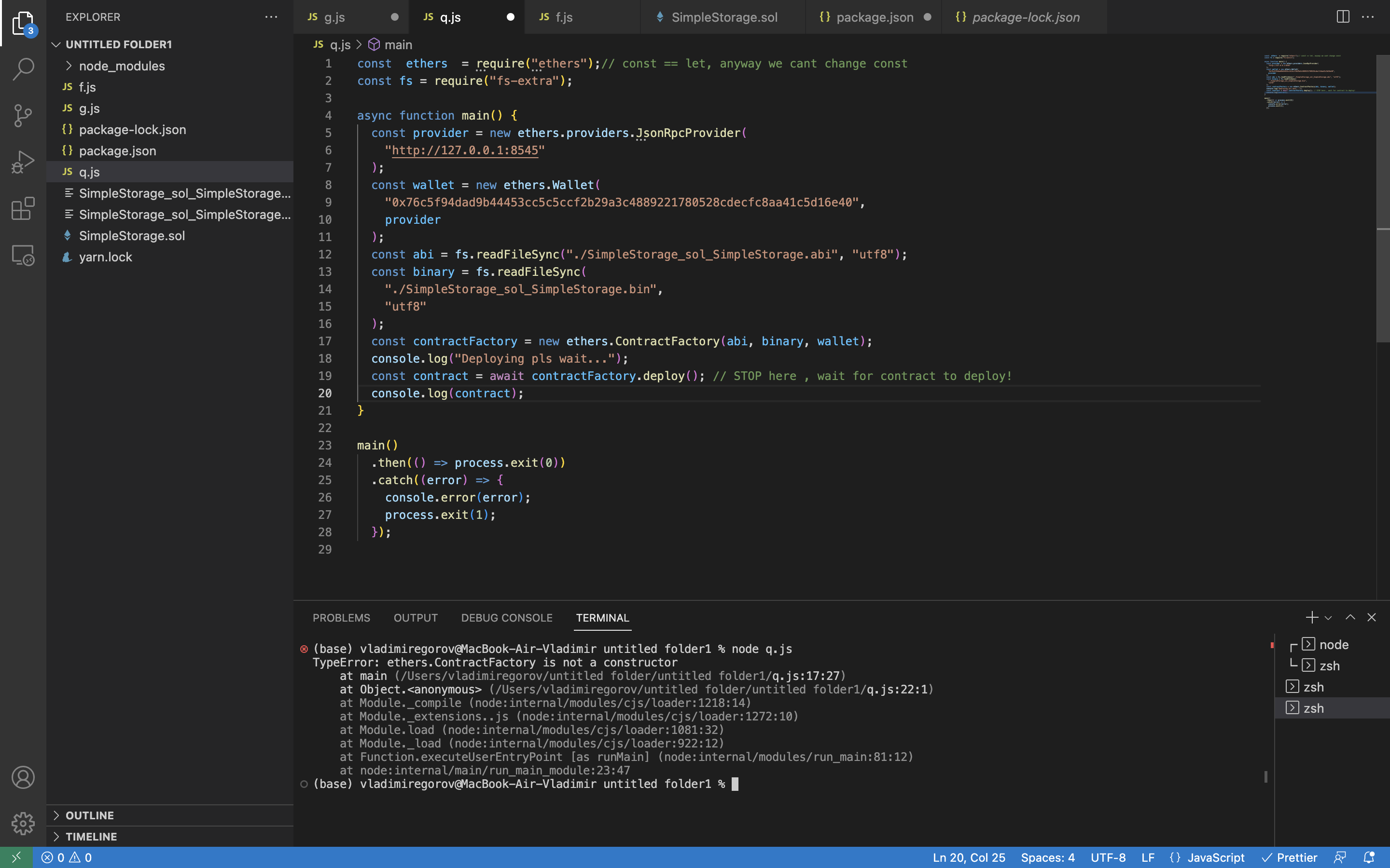Etherscontractfactory Is Not A Constructor · Smartcontractkit Full Blockchain Solidity Course