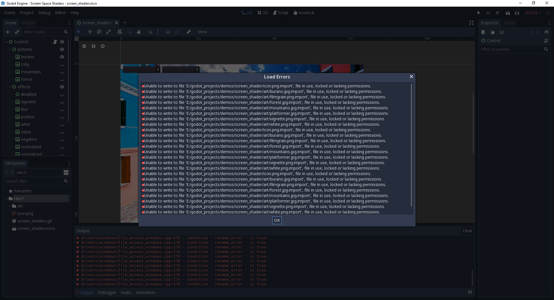 Resource import errors & unusable editor upon opening any project · Issue #26342 · godotengine ...