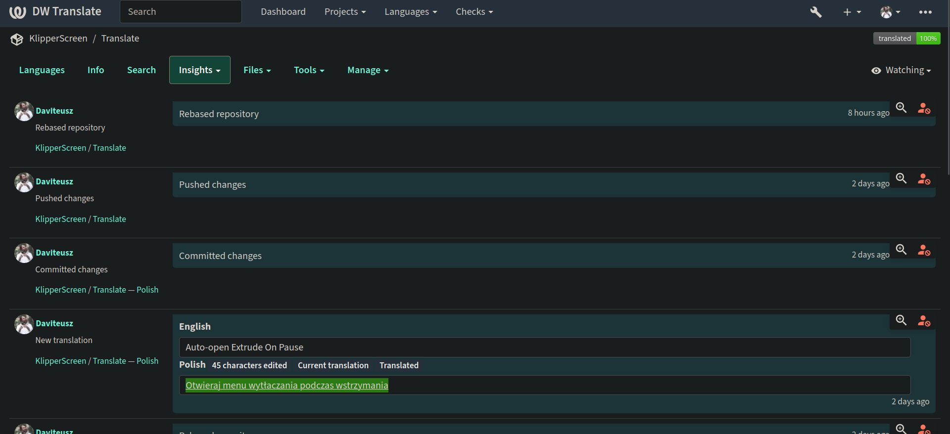 [FR] Use Weblate to facilitate translation · Issue #1116 · KlipperScreen/KlipperScreen · GitHub