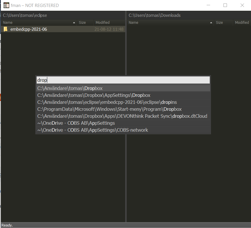 Dosen't navigate to Dropbox-folder from "Go to directory" · Issue #833 · fman-users/fman · GitHub