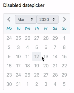 Disabled date picker is clickable/focusable · Issue #3648 · ng-bootstrap/ng-bootstrap · GitHub