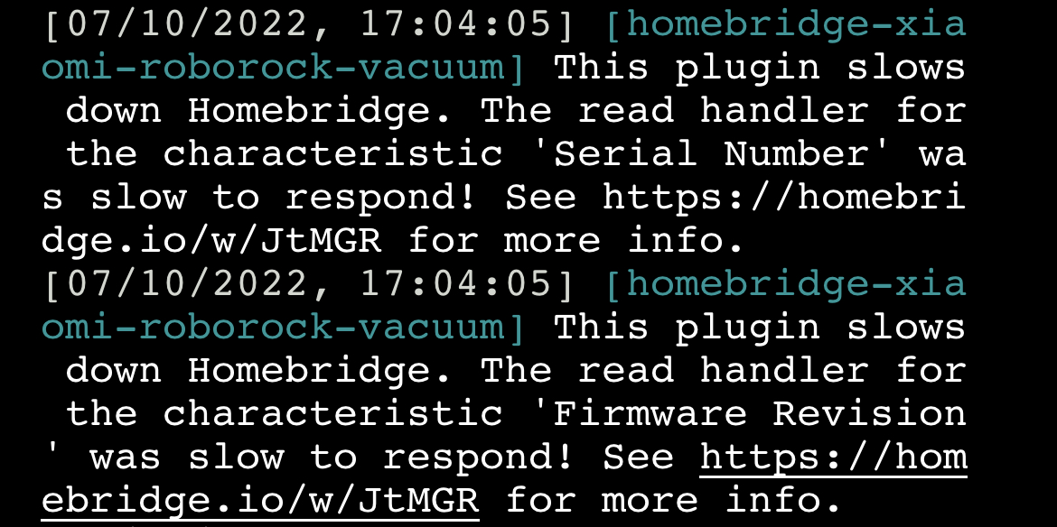 Slows down homebridge · Issue #577 · homebridge-xiaomi-roborock-vacuum/homebridge-xiaomi ...