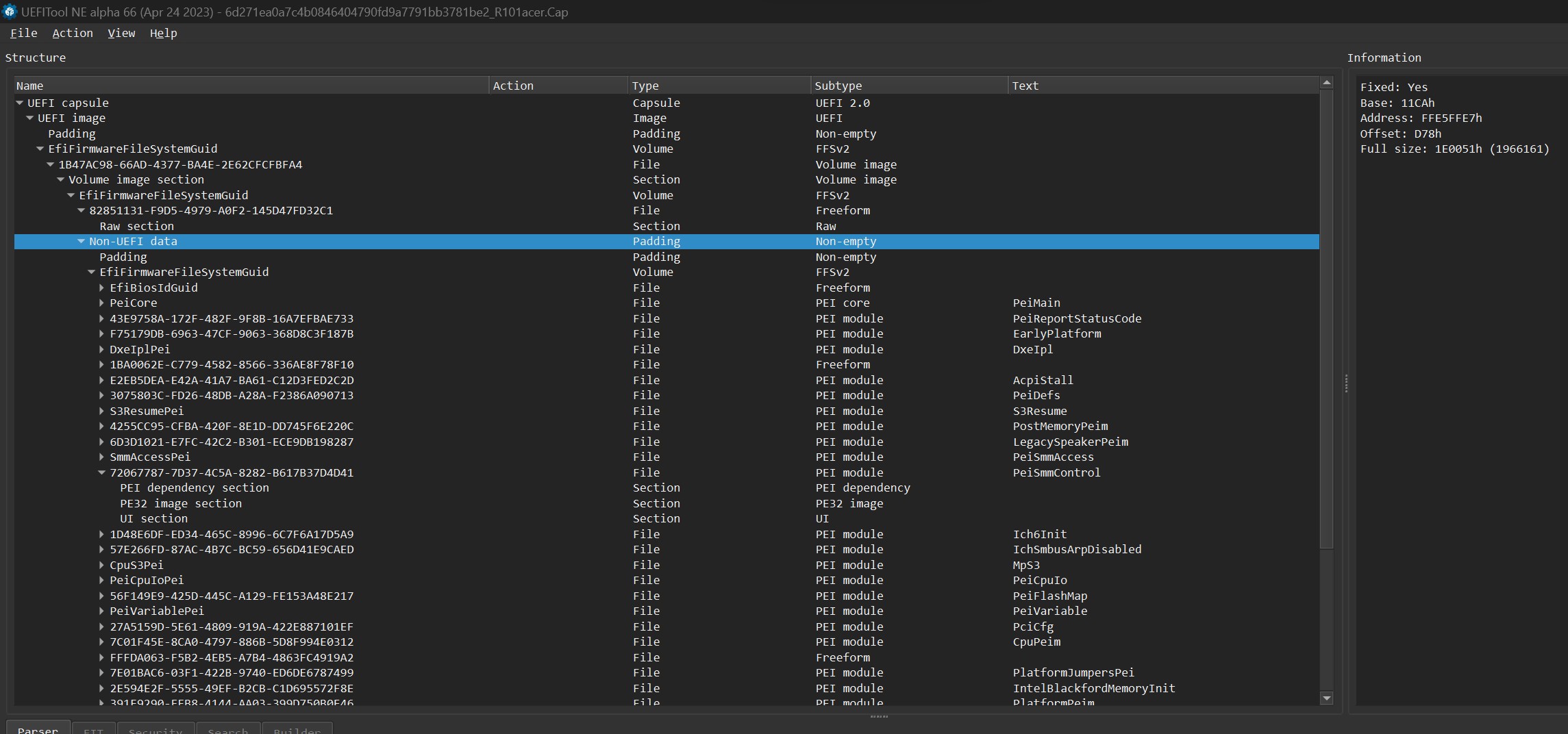 Fallback parsing of detected UEFI volumes within padding/non-UEFI sections · Issue #1790 ...