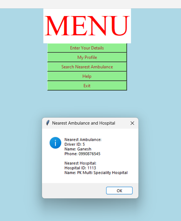 Github Navi004software Engineering Project The Nearest Ambulance Locator Is A Python Based