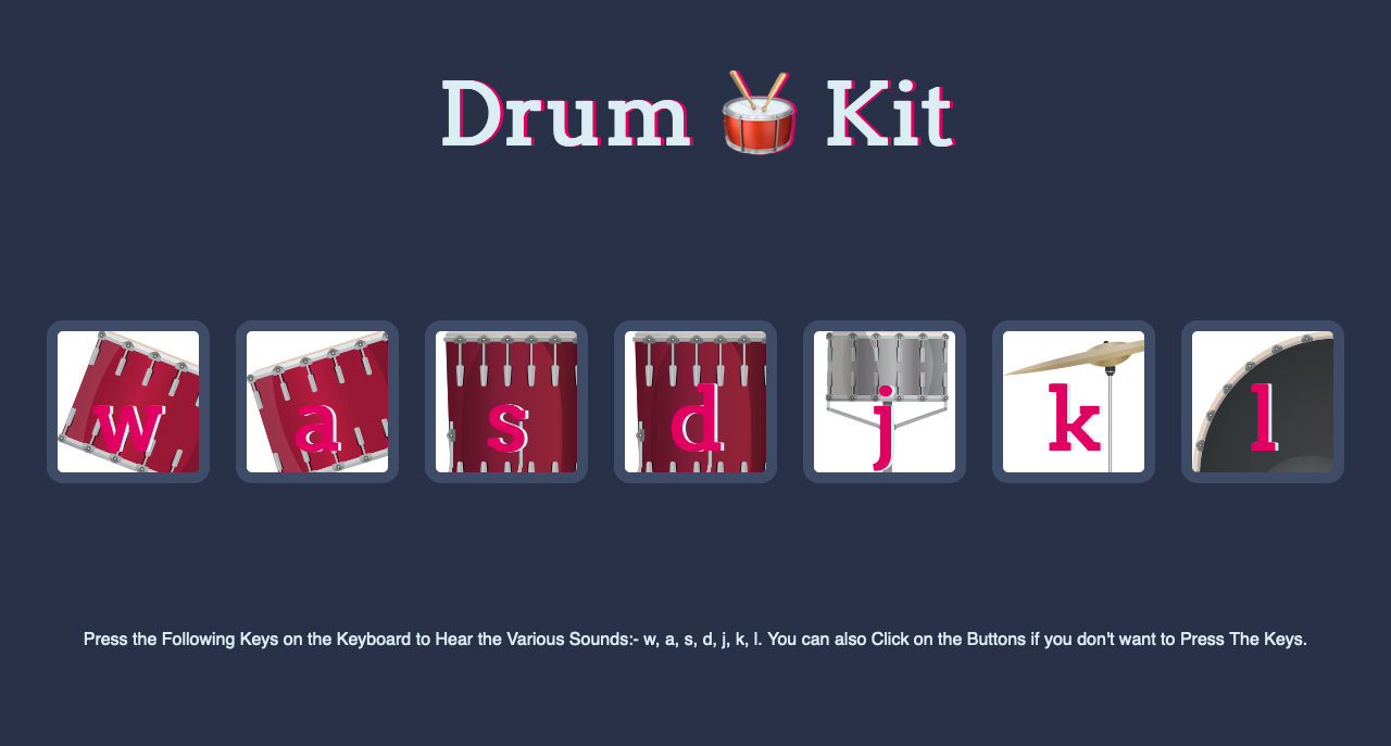 GitHub - ShivankK26/The-Drum-Kit: In this Project, I've built a Web ...