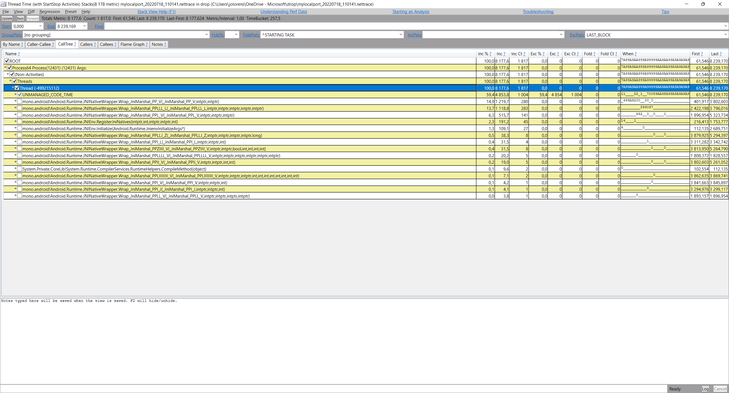Net 7 Dotnet Trace Output Has `` In Stacks On Android · Issue 6733