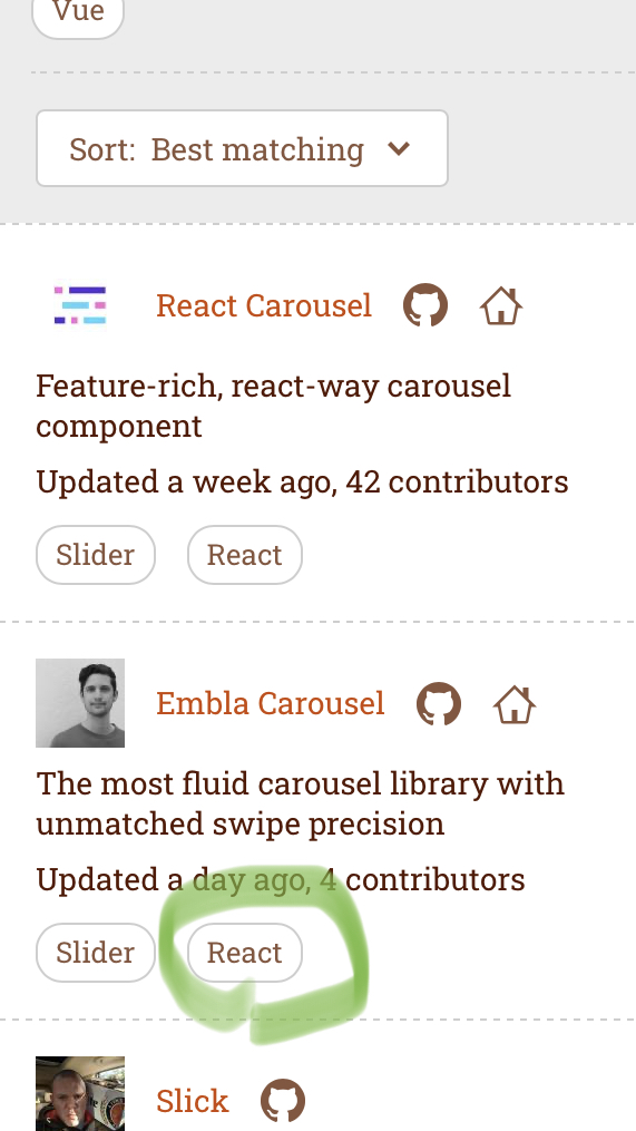 Embla Carousel - Add tag to project · Issue #96 · bestofjs/bestofjs · GitHub