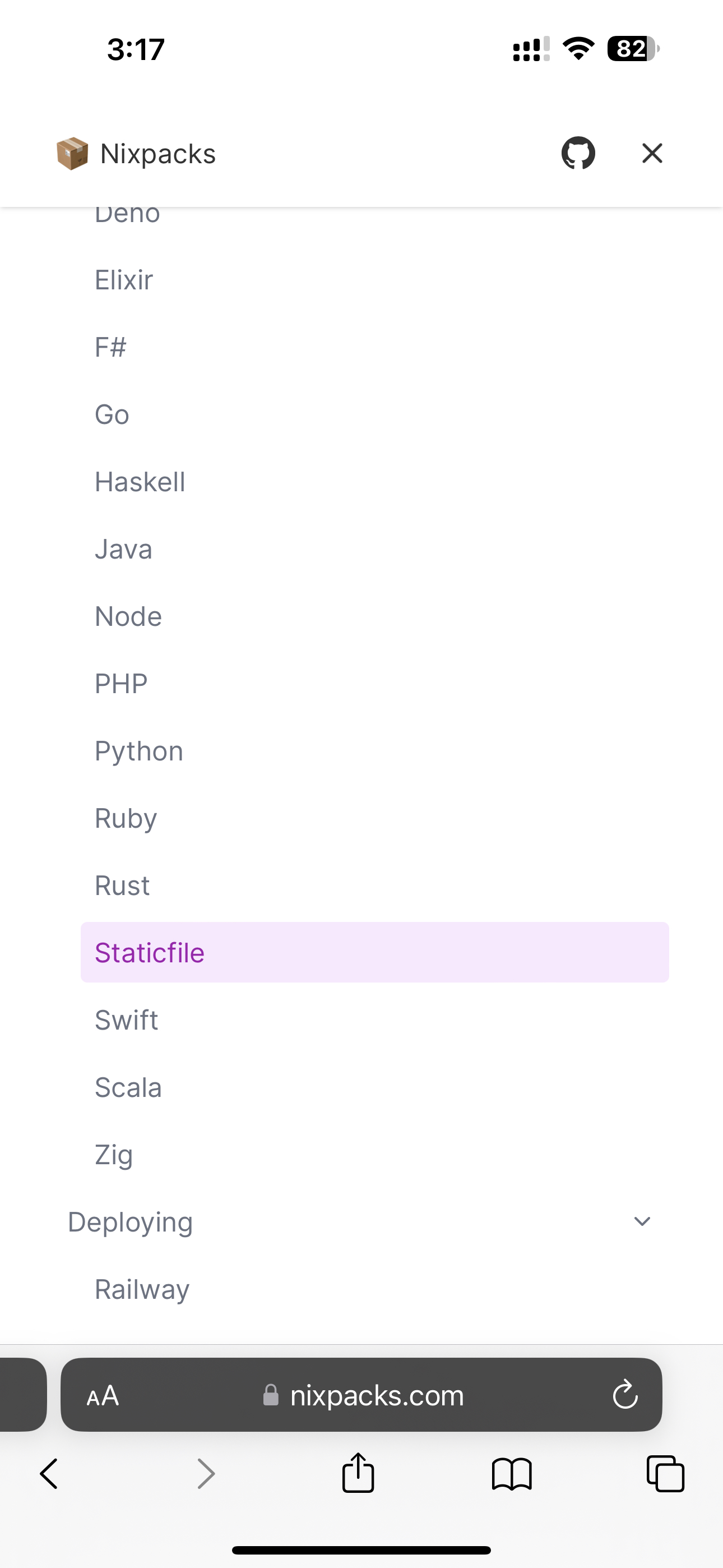 Nixpacks website sidernav cant see the end of item on iOS safari · Issue #882 · railwayapp ...