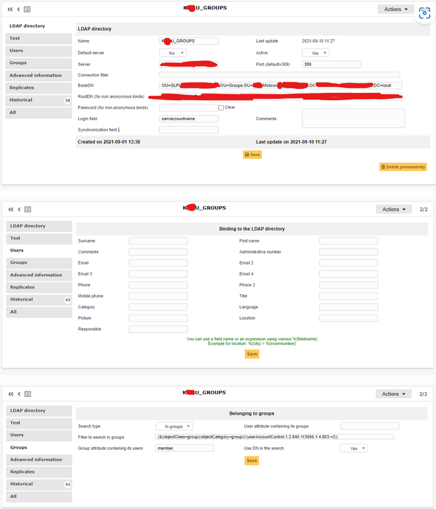 How To Configure Synchronization Ad Users Into Ad Groups · Issue 15091 · Glpi Project Glpi