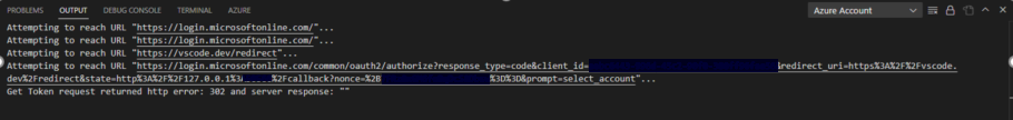 Unable to login to Azure from VS Code · Issue #753 · microsoft/vscode-azure-account · GitHub