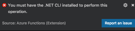 Azure Functions Extension cannot find .NET Cli on macOS · Issue #53853 ...
