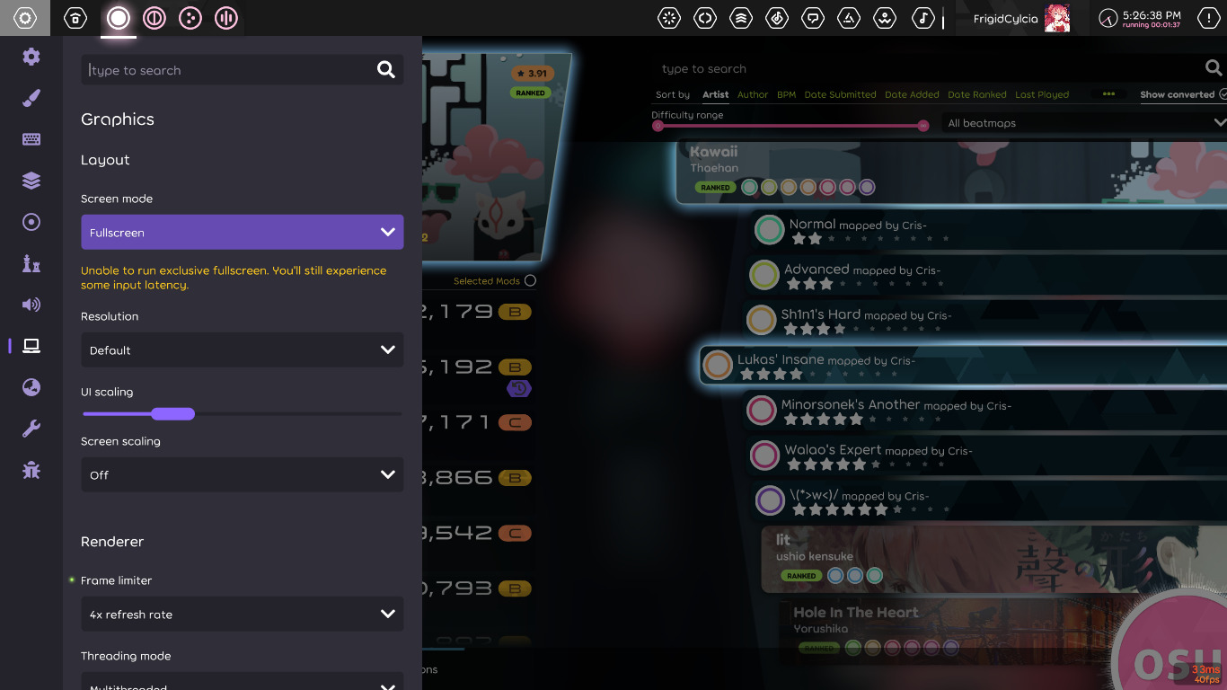 Trying to force game into Fullscreen sometimes causes blackscreen ...