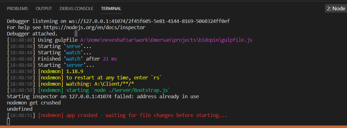Nodejs Debugger Nodemon Crush · Issue 65163 · Microsoft Vscode · Github