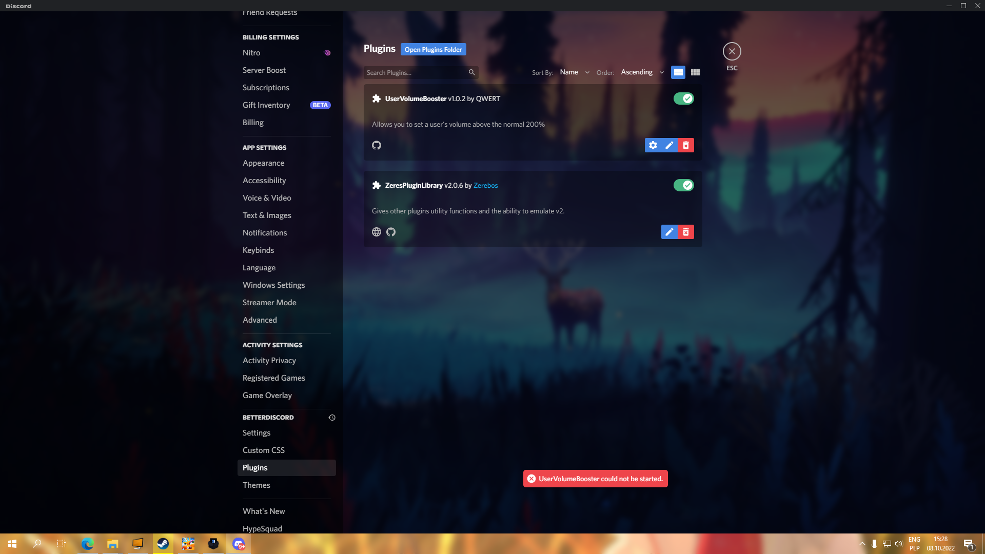 [BUG] UserVolumeBooster not working · Issue #299 · QWERTxD/BetterDiscordPlugins · GitHub