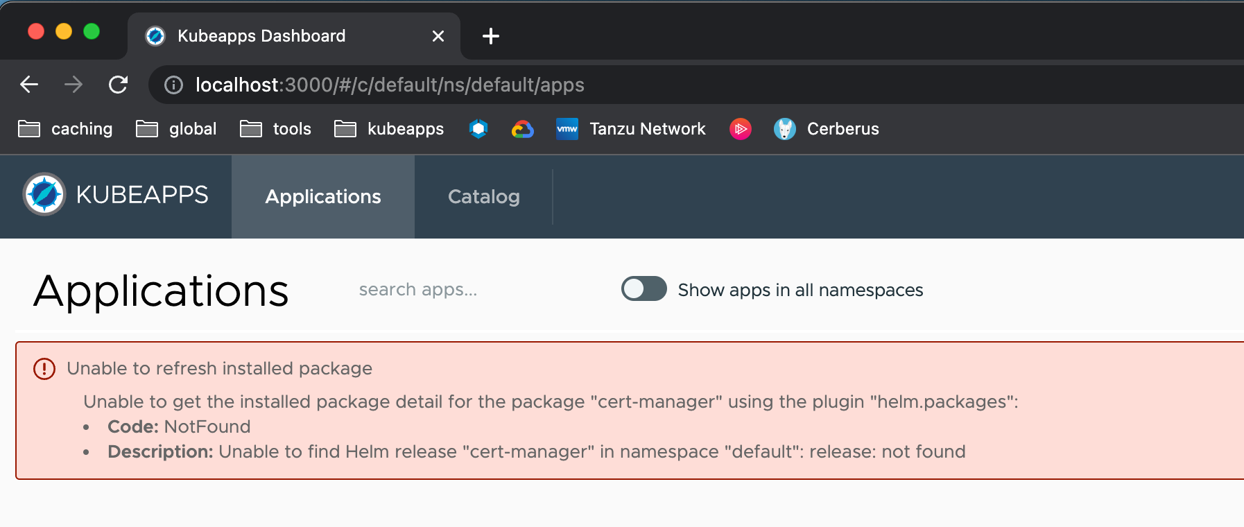 Deleted Applications Showing An Error After Deletion · Issue 5205 · Vmware Tanzu Kubeapps · Github