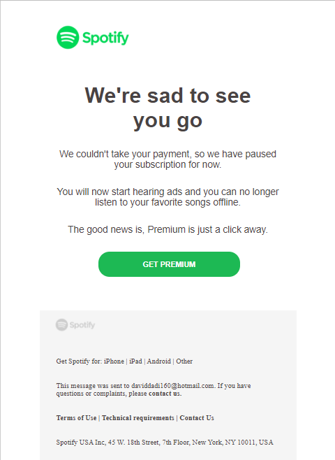 GitHub - daviddadicodes/Spotify-Subscription-Cancellation-Email: A Remake of a Transactional ...