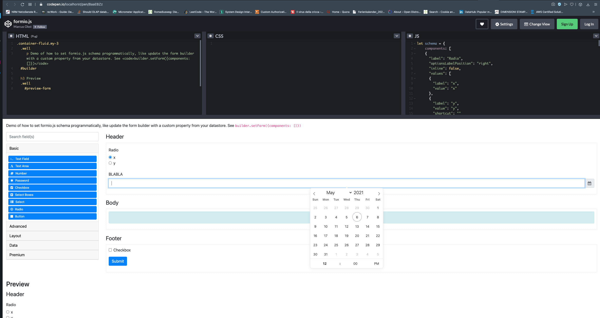 [BUG] - Flatpickr calendar widget anchored to the center (should be ...