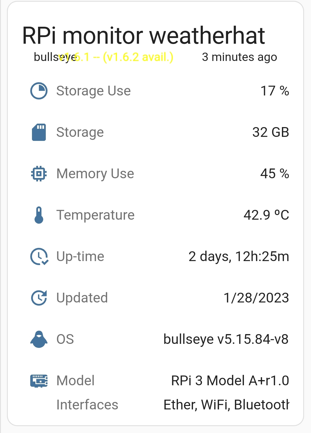 Show if RPi has pending Reporter Daemon Update · Issue #36 · ironsheep/lovelace-rpi-monitor-card ...