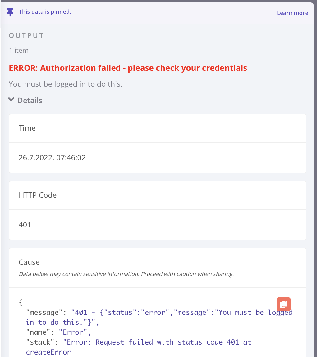 RocketChat bot connects via personal token, but creates error 401 ...