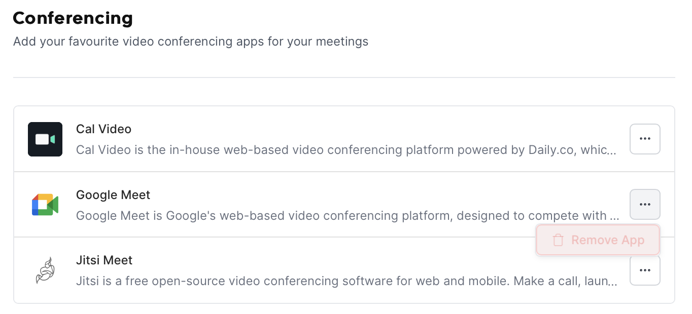 [CAL-550] Make Google Meet removable (Cal Video as well) · Issue #5856 ...