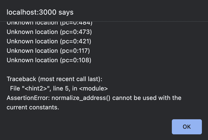 Assertion Error: normalize_address() cannot be used with the current constants · Issue #181 ...