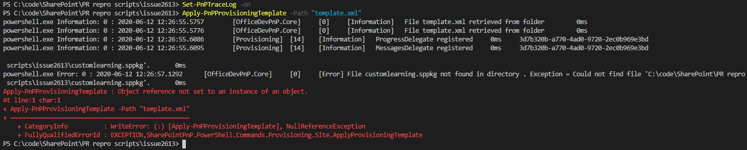 Apply-PnPProvisioningTemplate: NullReferenceException when applying Tenant handler · Issue #2613 ...