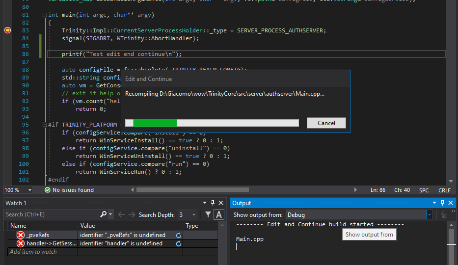Hotswap for core files · Issue #25071 · TrinityCore/TrinityCore · GitHub
