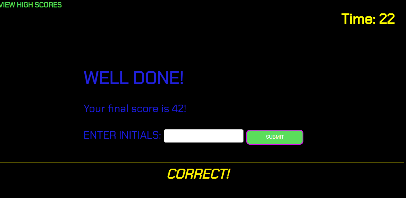 GitHub - JelyseCalkum/codeName-Quiz: JavaScript Quiz Application