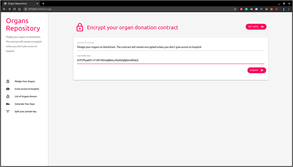 GitHub - poojan-workspace/ETHIndia-2.0-Hackathon-Organ-ize: Organ-ize: A Proxy Re-Encryption ...