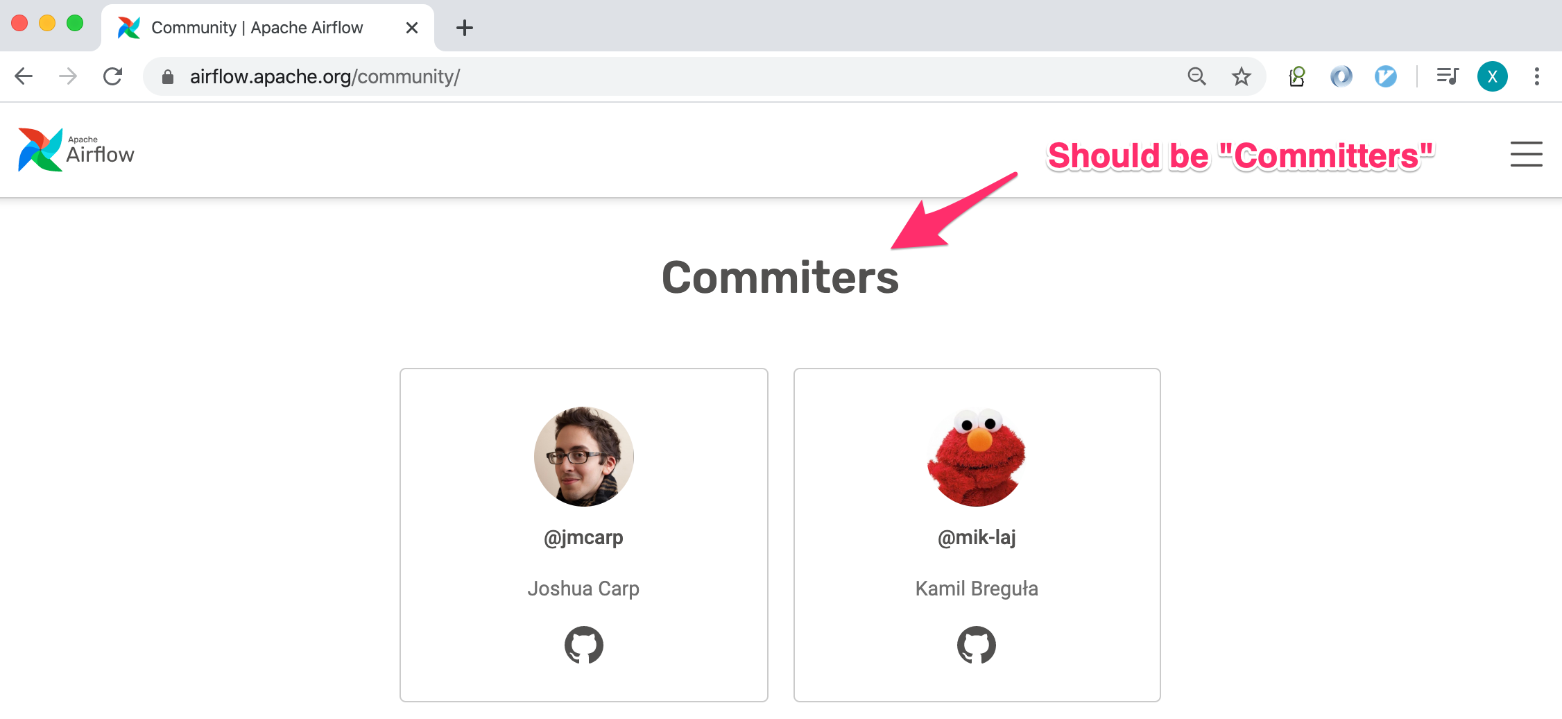 Typo in community page · Issue #238 · apache/airflow-site · GitHub