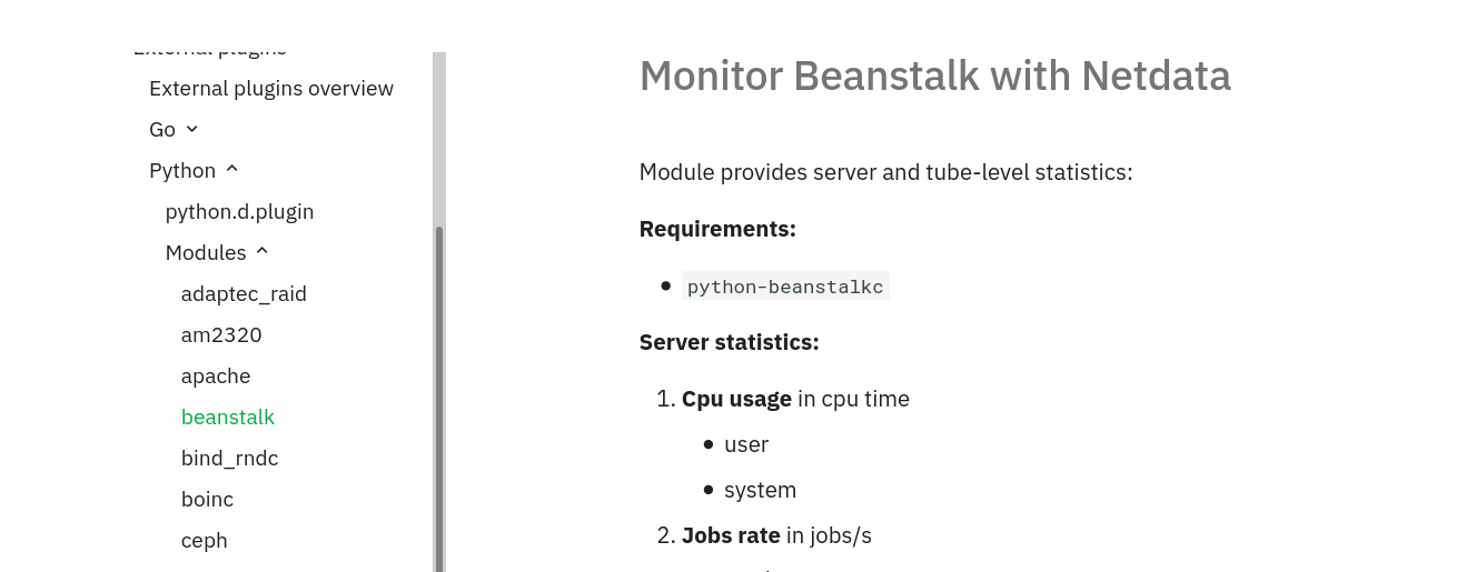 Docs: Get mkdocs to use h1 heading as page title for collectors pages · Issue #8007 · netdata ...