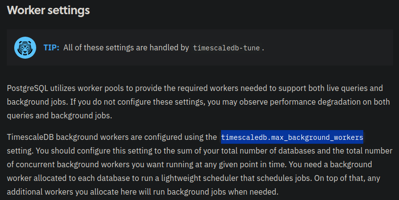 timescaledb.max_background_workers not dynamically set with timescaledb-tune · Issue #1789 ...