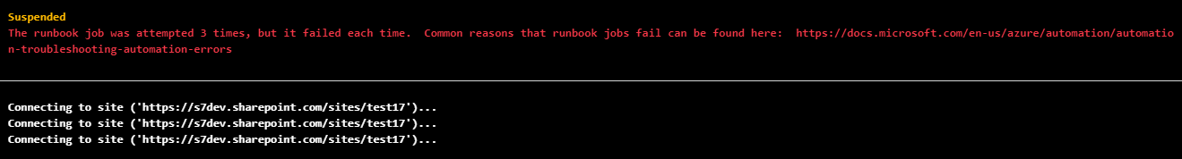 Connect-PnPOnline using AppID and AppSecret — No longer working in Runbook · Issue #2508 · pnp ...