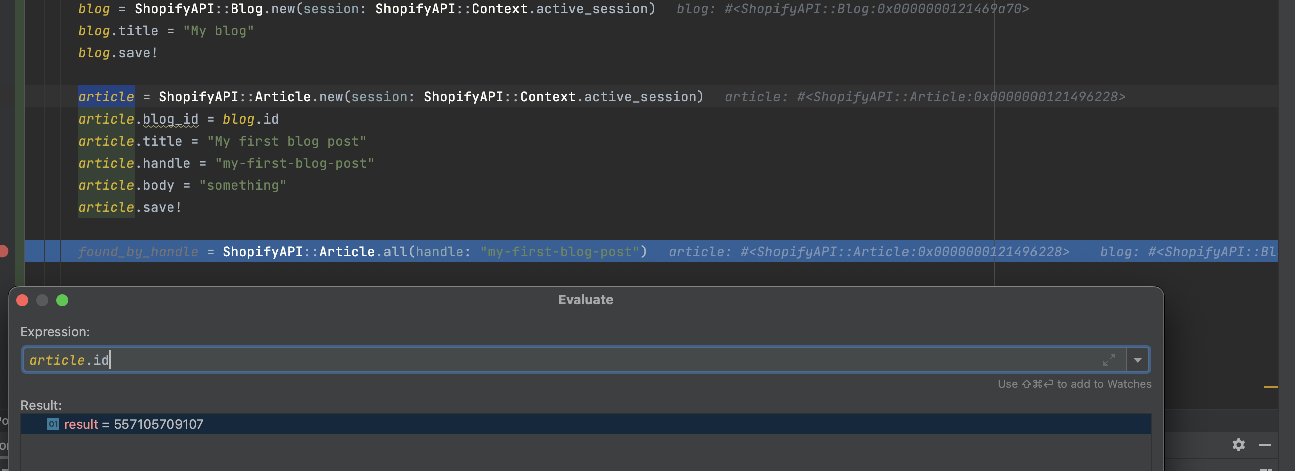 ShopifyAPI::Article is missing "list of articles", "single article by ...
