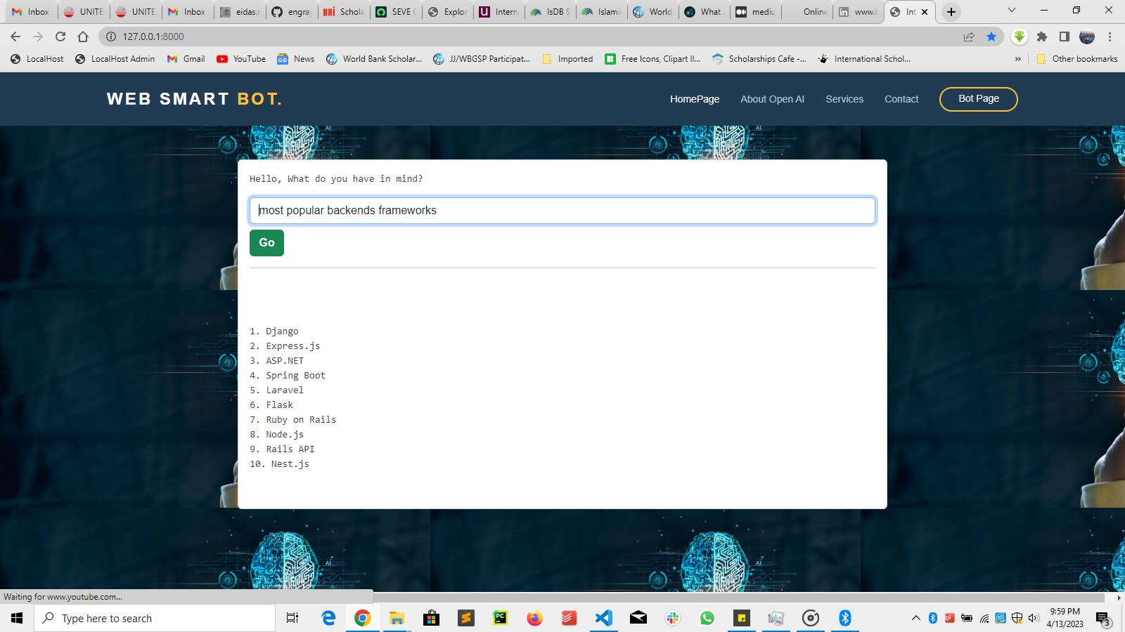 GitHub - engraya/webSmart-Bot: This web Applications uses the concept ...