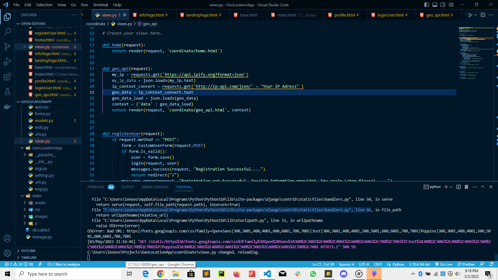 GitHub - engraya/GeoPro-Location-App: Generate your geological Data with the use of IP-API and ...