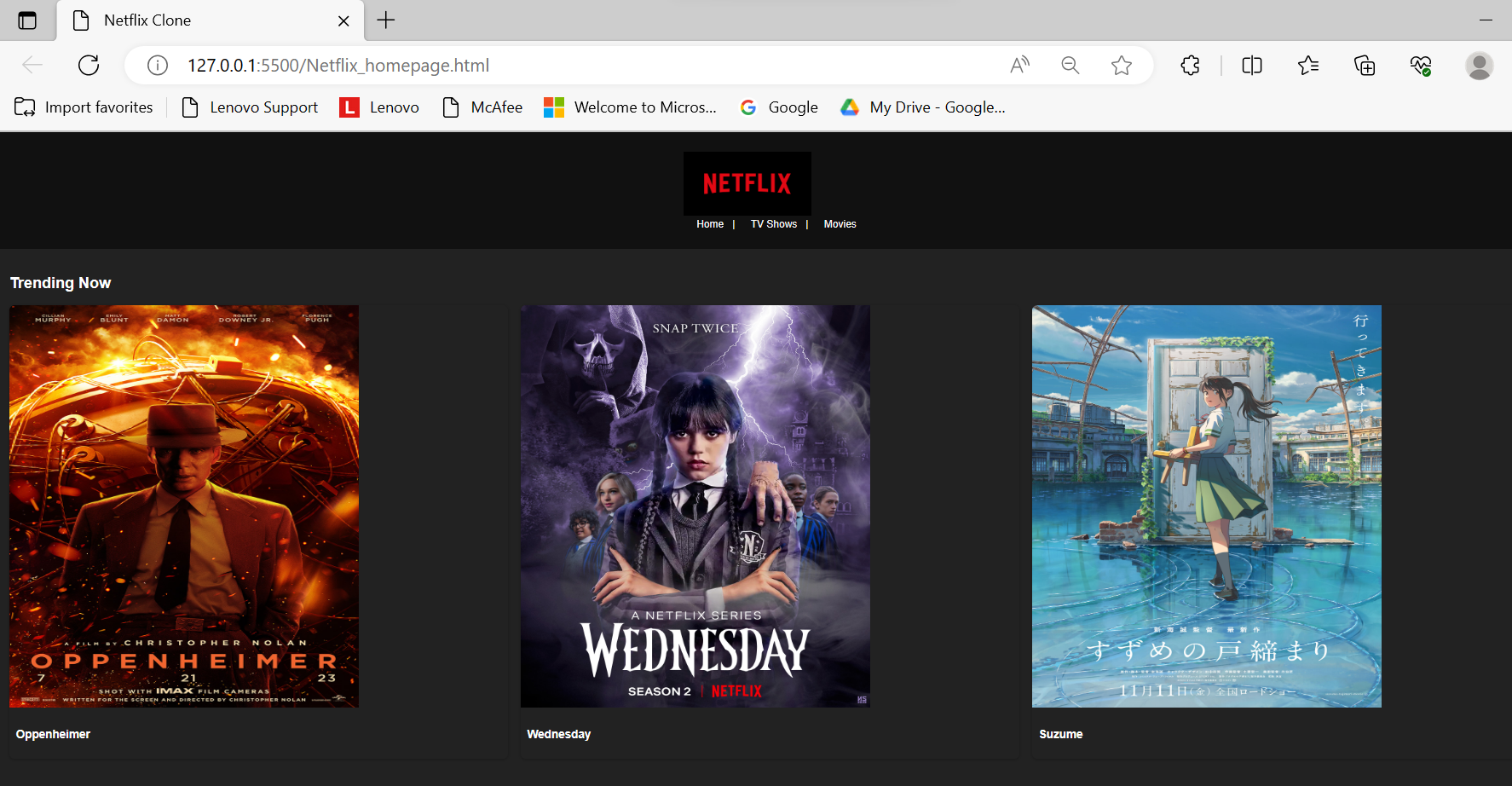 GitHub - snow369/Netflix-Homepage-Clone