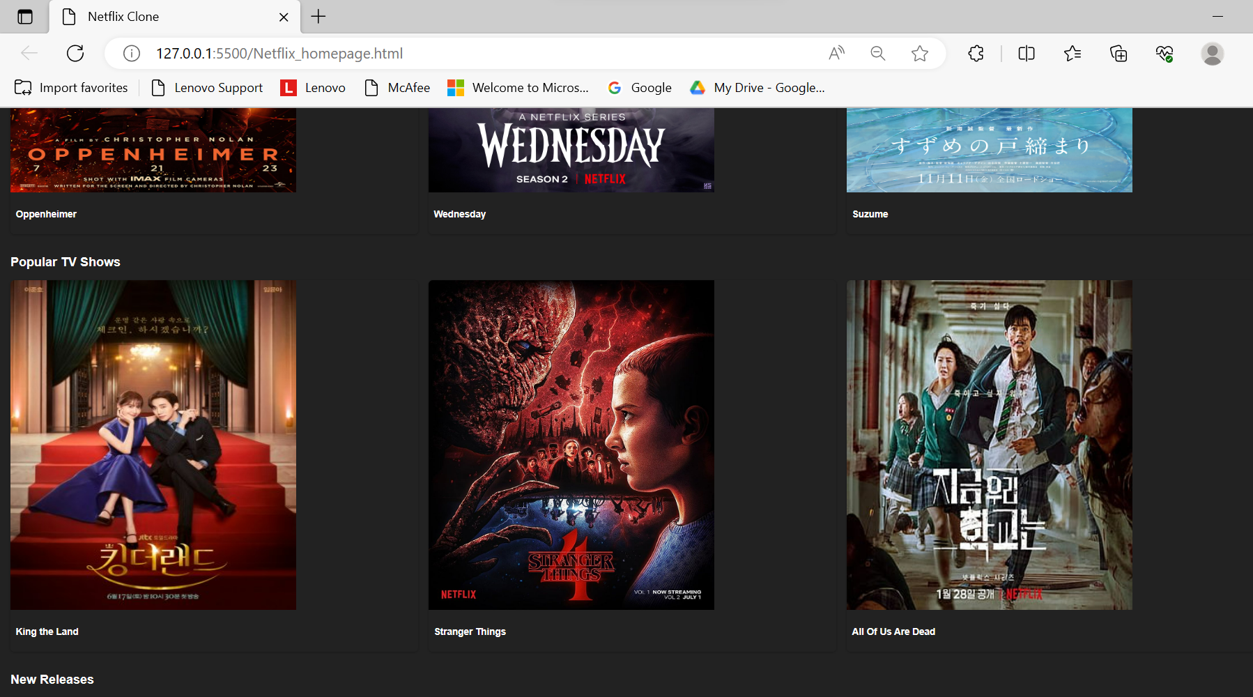 GitHub - snow369/Netflix-Homepage-Clone