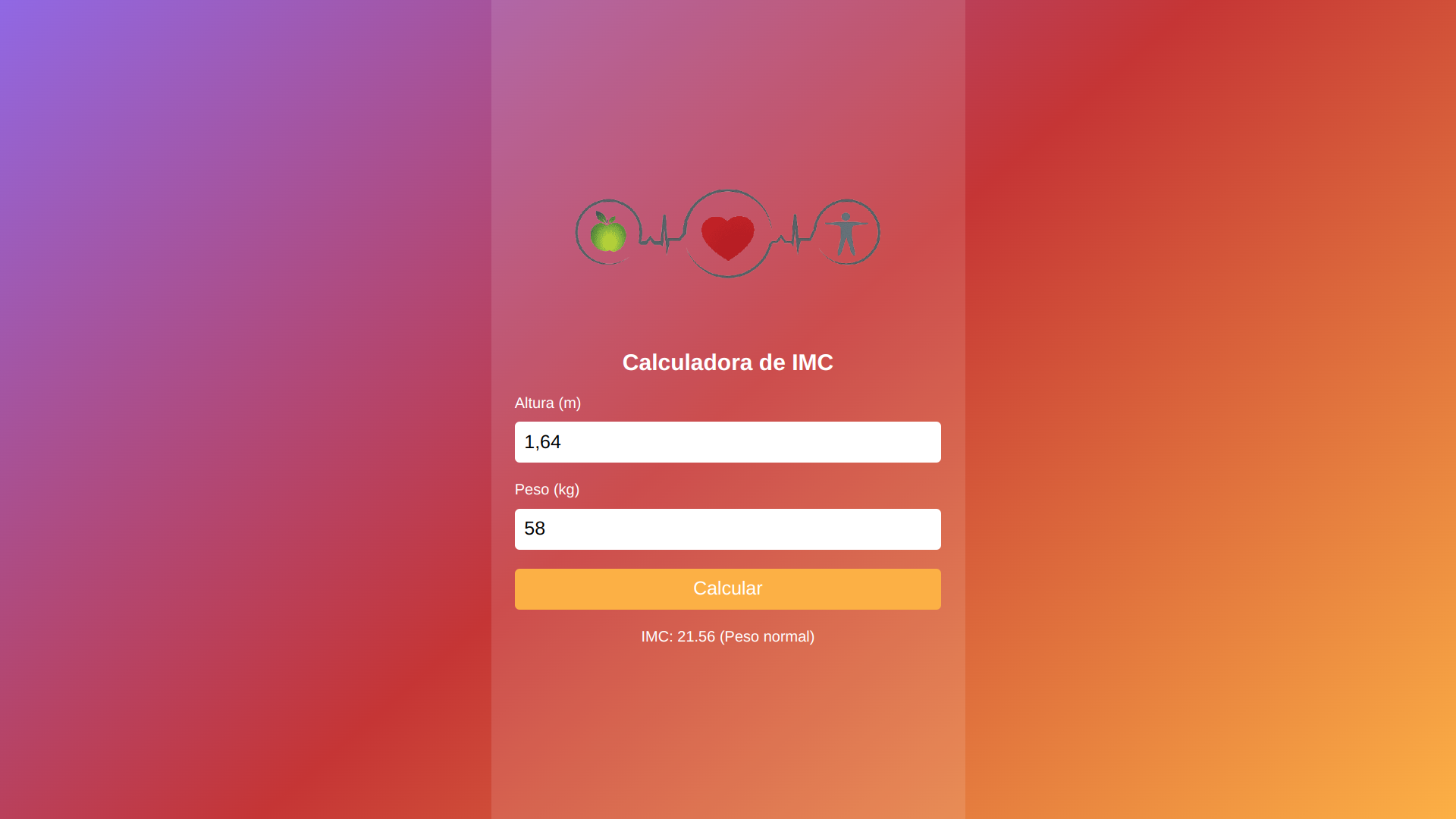 GitHub - isabellelacerda/calculadora-imc: O IMC é um cálculo simples que permite avaliar se a ...
