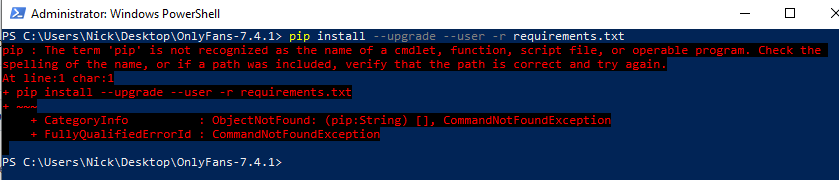 Can't get pip install to work · Issue #1935 · UltimaHoarder/UltimaScraper · GitHub