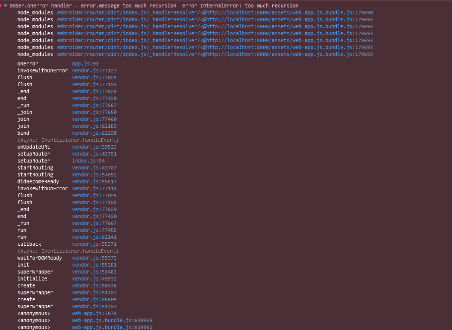 @embroider/router too much recursion error occurs in fire fox browser · Issue #1455 · embroider ...