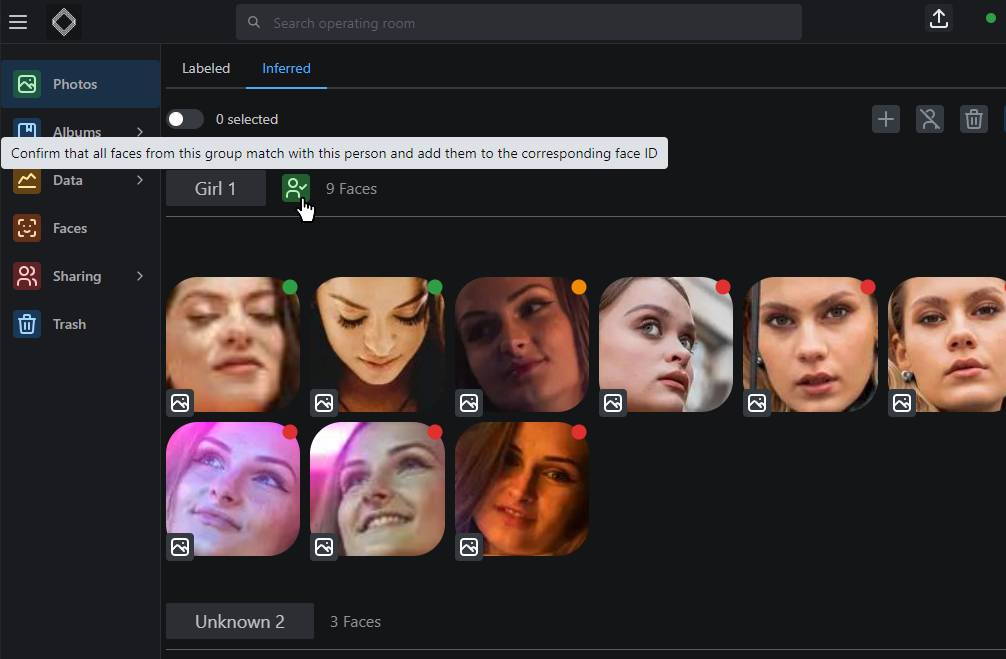 Faster inferred faces confirmation with a one click confirmation ...