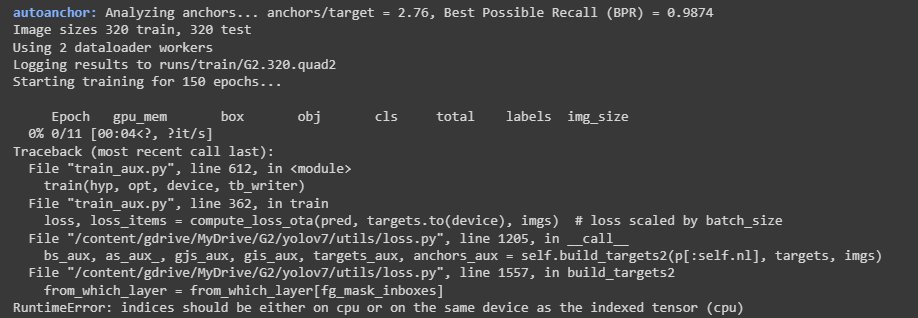 Error during the training of two classes · Issue #1279 · WongKinYiu/yolov7 · GitHub
