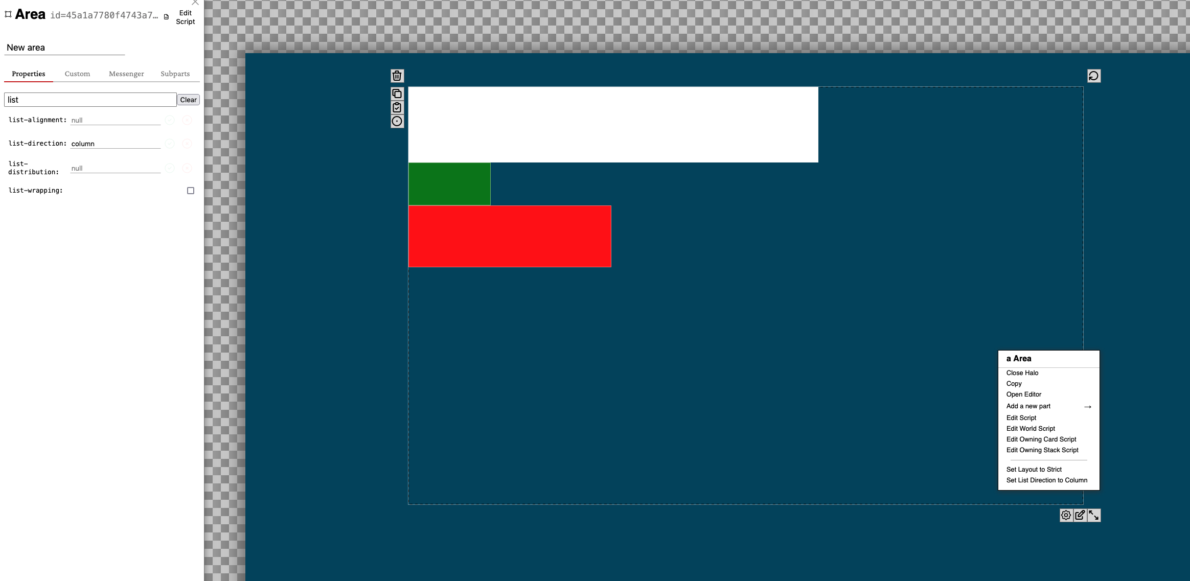 Context editor fails to switch between list direction row and columns · Issue #80 · dkrasner ...
