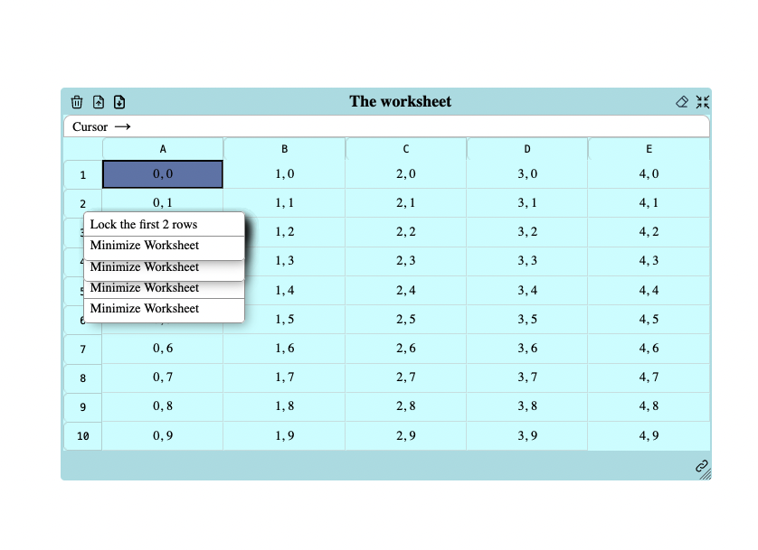 Context menu doesn't close on multiple clicks and related · Issue #45 · dkrasner/worksheet · GitHub