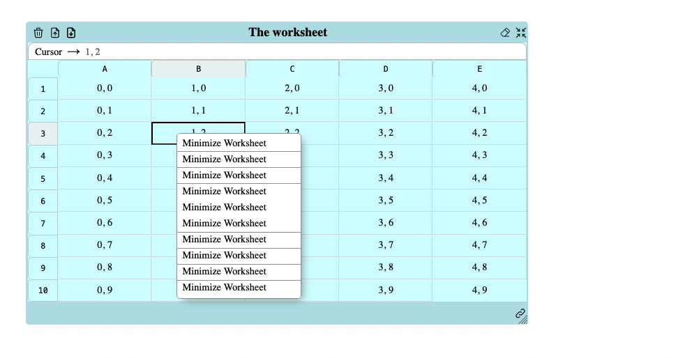 Context menu doesn't close on multiple clicks and related · Issue #45 · dkrasner/worksheet · GitHub