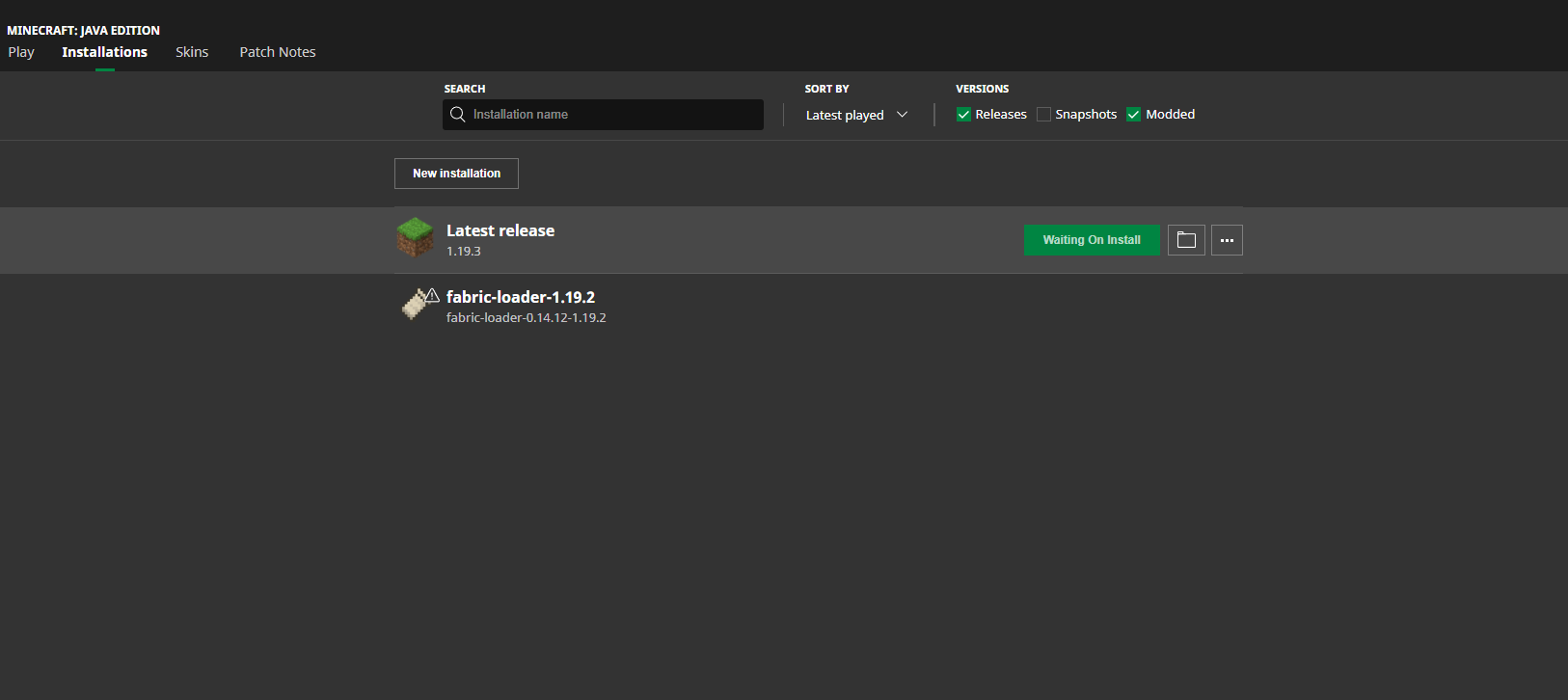 Unable to start minecraft turned to waiting on install · Issue #754 ...